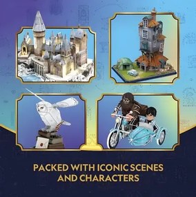 CUBICFUN Puzzle 3D Bradavice ve sněhu Harry Potter / 202 dílků / LED o