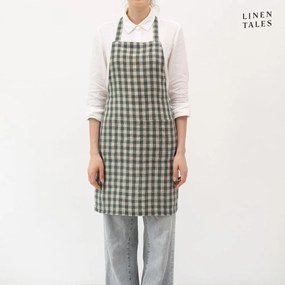 Lněná zástěra Forest Green Gingham – Linen Tales