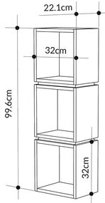 Knihovna Houseland Lofty 3 dub safírový/bílá