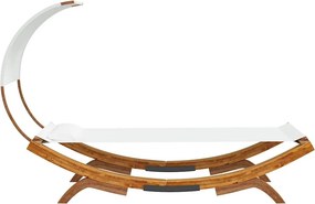 Zahradní lehátko a stříška 100x200x126 cm ohýbané dřevo krémové 313945