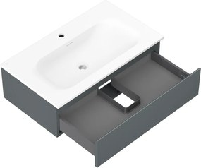 Mexen Orio, koupelnová skříňka 80 cm s umyvadlem Vela, 1 zásuvka, grafitová matná/bílá matná, 91A10-08023-1-BF66-W23M01