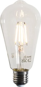 Sada 5 LED žárovek E27 Filament ST64 čirá 4W 470 lm 2700K