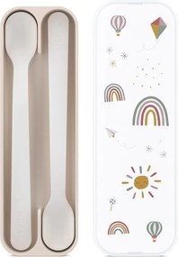 Béžové plastové dětské lžičky v sadě 2 ks Sunshine &amp; Rainbow – Mepal