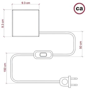 creative cables Posaluce cubetto, naše dřevěná stolní lampa s textilním kabelem, in-line vypínačem a dvoupólovou zástrčkou Barva: Neutrální