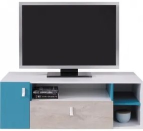 Televizní stolek PHILOSOPHY - bílá / modrá