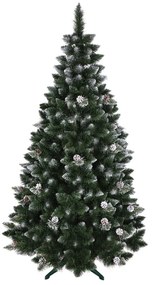 Exkluzivní zasněžená vánoční borovice s šiškami 220 cm