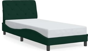 Rám postele s LED bez matrace tmavě zelený 80 x 200 cm samet 3213822