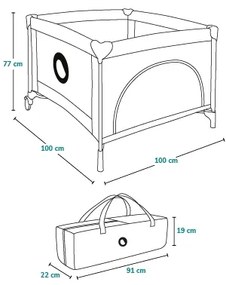 Lionelo - Hrací ohrádka MILLE Grey Green