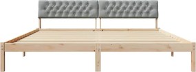 Rám postele s čelo Hnědá a světlá šedá 200 x 200 cm 3394338