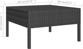 vidaXL Marketos 3dílná zahradní sedací souprava s poduškami polyratan černá
