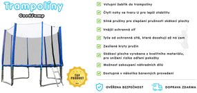 Premium Modrá trampolína 400 cm s ochrannou sítí + žebřík + krycí plachta