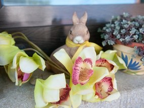Umělá květina - Orchidej větvička, zelená, 90 cm