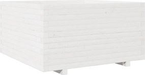 Zahradní truhlík bílý 90 x 90 x 49,5 cm masivní borové dřevo 3282535
