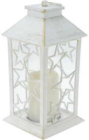 Lucerna s LED svíčkou Trifle Star bílá, 14 x 28 cm