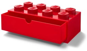 Červený stolní box se zásuvkou LEGO®, 31 x 16 cm