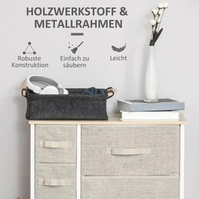 Zásuvková skříň HOMCOM se 7 skládacími látkovými zásuvkami, úsporná, z netkané textilie, šedá, 63,5x30x71cm, ideální pro skladování | Aosom.de