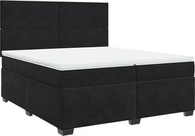 Box spring postel s matrací černá 200x200 cm samet 3290998