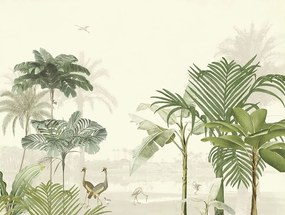 Vliesová obrazová tapeta Oáza, palmy, ptáci 317400, 371 x 280 cm, Oasis, Eijffinger