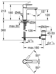 GROHE 32114001 - Umyvadlová baterie LINEARE DN 15 lesklý chrom
