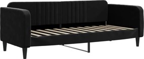 Válenda s přistýlkou a zásuvkami černá 80 x 200 cm samet 3197108