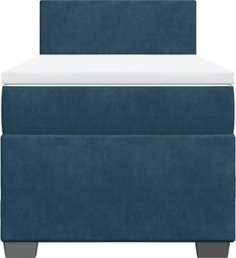 Box spring postel s matrací tmavě modrá 100x200 cm samet 3286232