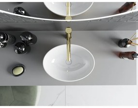 Mexen Elza umyvadlo na desku 40 x 33 cm, Bílá/Zlatá geometrický vzor - 21014017