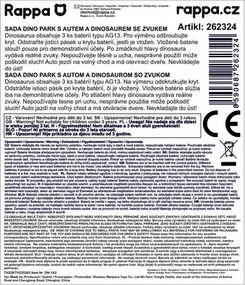 RAPPA Sada dino park s autem a dinosaurem se zvukem / Auto 14 cm / Din