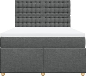 Box spring postel s matrací tmavě šedý 140 x 190 cm textil 3293590