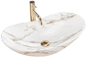REA-U8597 - Umyvadlo na desku ROYAL 36x62 cm keramika/dekor mramoru REA-U8597