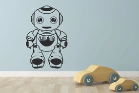 Lepy.cz Samolepka na zeď Robot Velikost (šířka x výška): 30x45cm, Barevná varianta: Černá