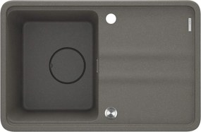 Deante Momi, 1-komorový granitový dřez 670x440x230 mm s úsporným sifonem, antracitová metalíza, DEA-ZKM_T11A