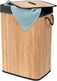 COMPACTOR Koš na prádlo Bamboo - obdélníkový černá / 90 L / 45 x 35 x