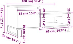vidaXL Konferenční stolek 100 x 50 x 45 cm kompozitní dřevo [830836] Barva: dub sonoma