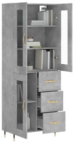 Skříň highboard betonově šedá 69,5x34x180 cm kompozitní dřevo - Default Title