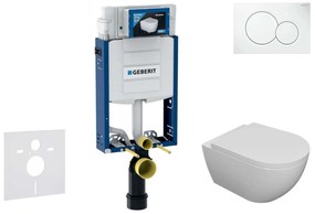 Geberit Kombifix - Set předstěnové instalace, klozetu Oudee a sedátka softclose, tlačítko Sigma01, alpská bílá SANI15CA3100