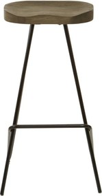 Černá/v přírodní barvě barová stolička z jilmového dřeva (výška sedáku 78 cm) District – Premier Housewares