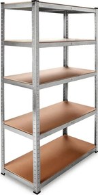 Sada 2 ks dílenských regálů Crown 90x180 cm stříbrná/hnědá