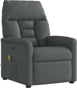 Elektrické masážní polohovací křeslo tmavě šedé textil 3303023