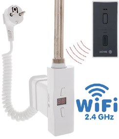 Hydronix Home Plus WiFi, D-profil, topná tyč 300 W Barva topné tyče: Bílá, Připojení topné tyče: Bez kabelu s mechanickým vypínačem