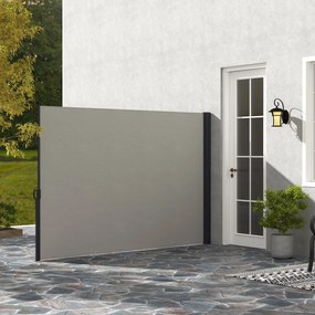 Outsunny Elektricky Odsouvací Zahradní Boční Markýza 3m x 1.8m Hliníkový Anti-UV Vysoká Hustota 180 gsm Světlá Šedá | Aosom