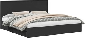 Postel s úložným prostorem Černá 200 x 200 cm Kompozitní dřevo 3411174