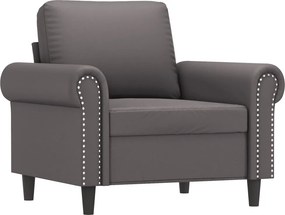 Křeslo s podnožkou šedé 60 cm umělá kůže 3201202