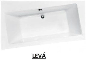 BESCO Asymetrická vana ASTI Nožičky k vaně - S nožičkami, Rozměr vany - 160 × 100 cm, Způsob provedení - Pravé - VANAST16P+OLVPINOZ