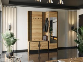 Šatní skříň ROJ 20 - 159,6x205x39 cm dub Craft zlatý