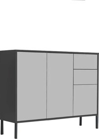 XXXLutz KOMODA, antracitová, bílá, 105,5/86/33 cm MID.YOU - Komody na nožičkách - 001067012703