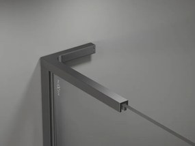 Mexen, Mexen Kioto-X L sprchová stěna 100 x 200 cm, průhledná 10 mm, pistolový kov - 800-100-107-95-00-X