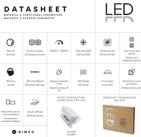 Nimco LED zrcadlo 800x700 se dvěma dotykovými senzory OBDELNÍKOVÁ - OSTRÉ ROHY - ZP 13003VX