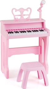 Costway 37-klávesová dětská klaviatura elektronické dětské piano se stoličkou