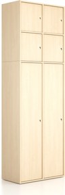 Nástavba pro skříně FRAME, 4x dveře, 872 x 450 x 854 mm, cylindrický zámek, bříza