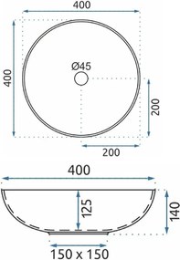 Rea Aztec, umyvadlo na desku 400x400x115 mm, vícebarevné, REA-U7501
